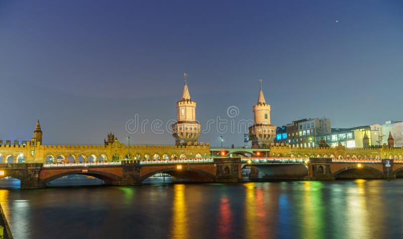 Old German bridge stock photo. Image of illuminated, beautiful - 72957944