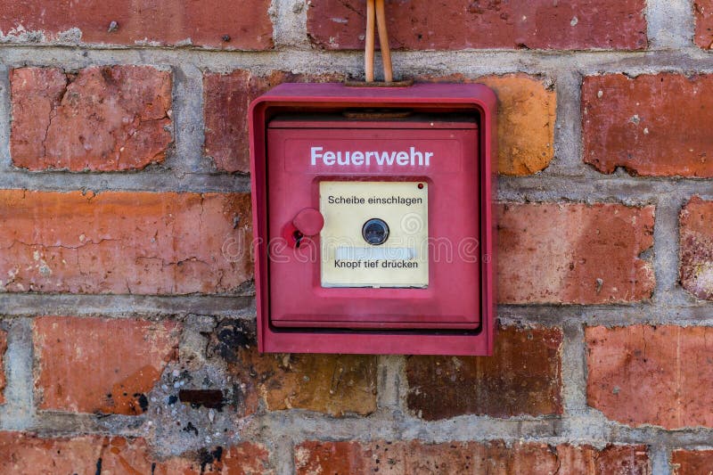 Old German Fire Alarm on a House Wall Stock Photo - Image of burglar ...
