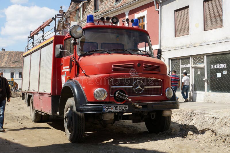 Old German Fire Brigade Car - Mercedes Editorial Image - Image of ...