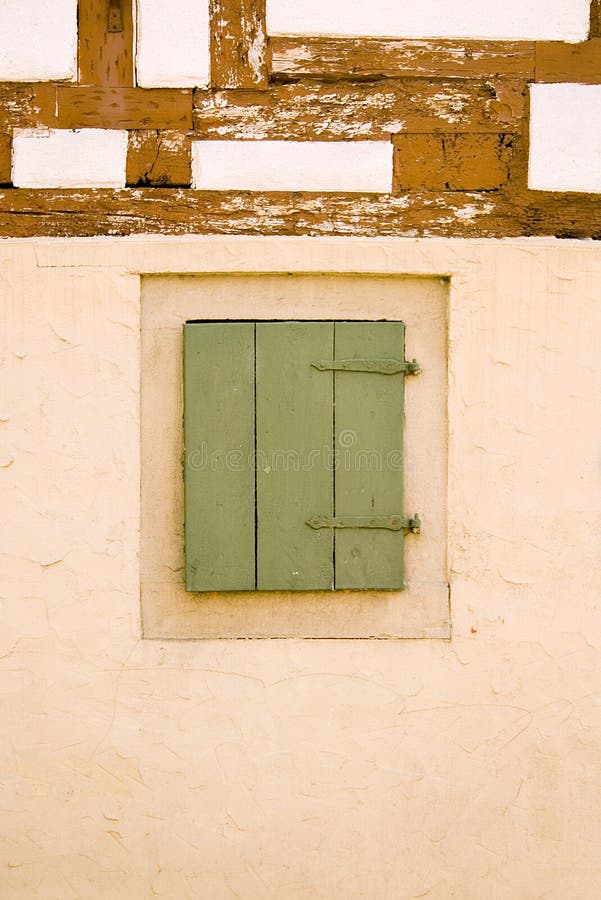 Old German House Wall with Window Stock Image - Image of texture ...