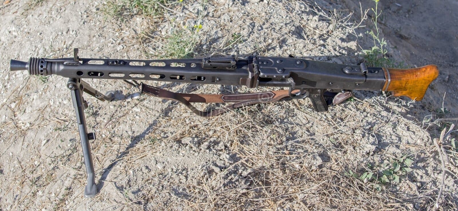Old German Machine Gun on White Stock Photo - Image of cannon, fight ...
