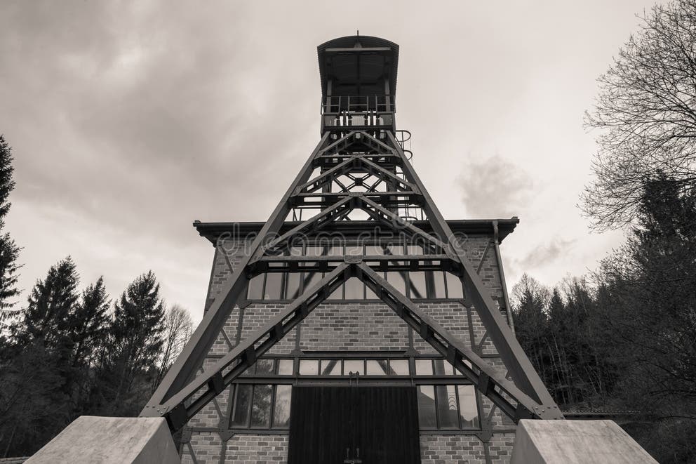 Old German Mine Tower in Sepia Stock Image - Image of germany ...