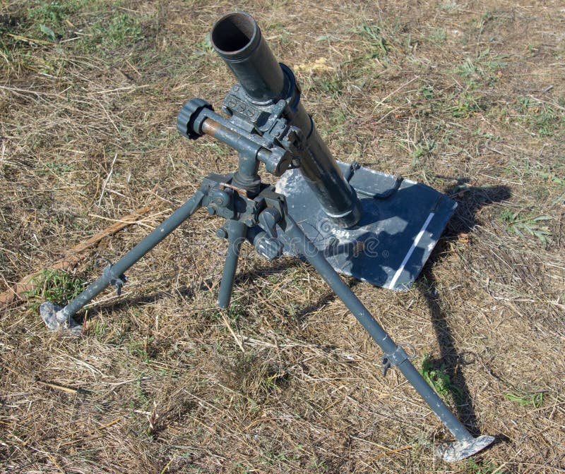 German Mortar of WWII on White Stock Photo - Image of cannon ...