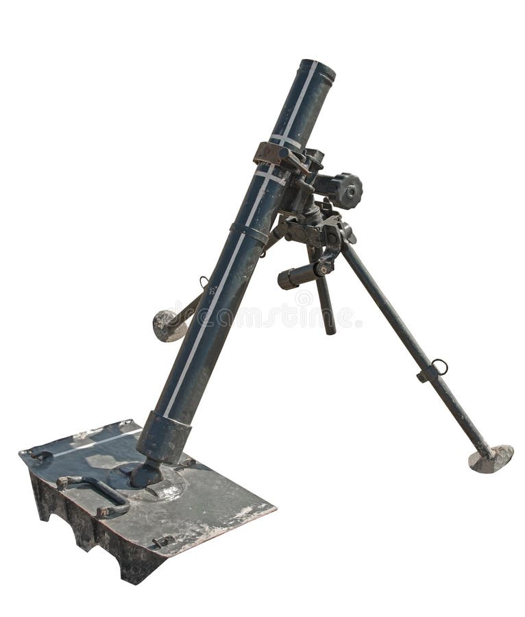 German Mortar of WWII on White Stock Photo - Image of cannon ...