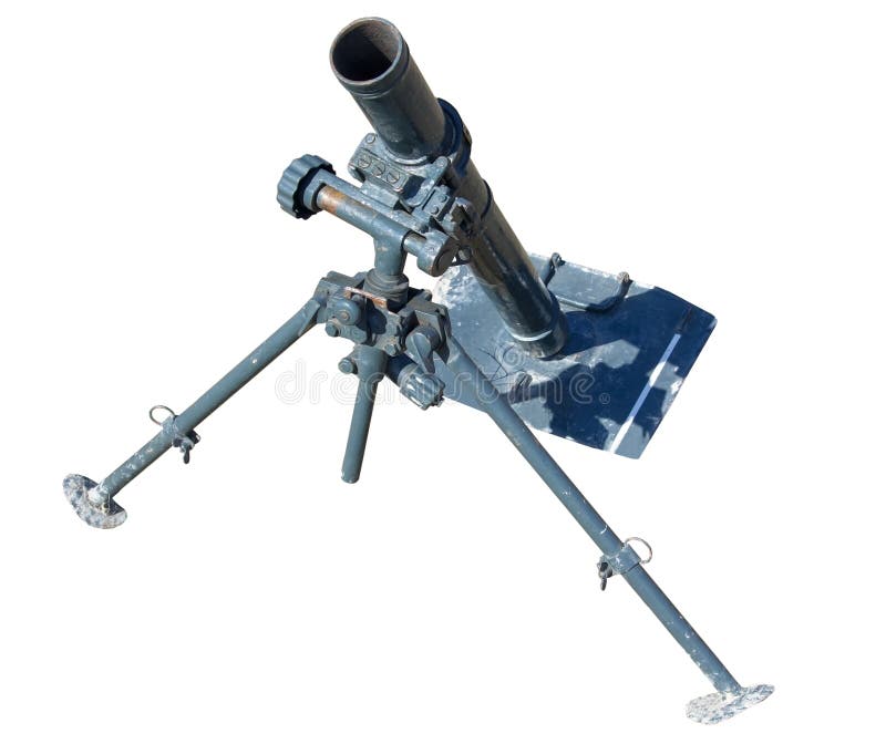 German Mortar of WWII on White Stock Photo - Image of cannon ...