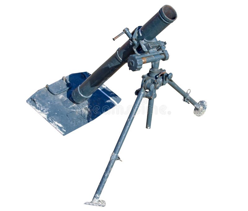 German Mortar of WWII on White Stock Photo - Image of cannon ...