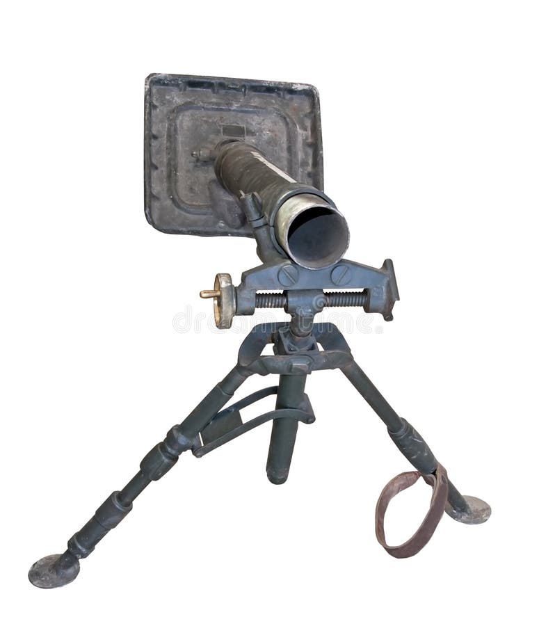 German Mortar of WWII on White Stock Photo - Image of cannon ...