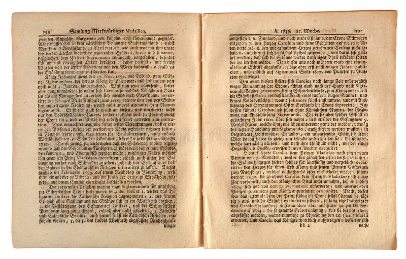 Old German Newspaper Dated 1739 Editorial Image - Image of ephemera ...