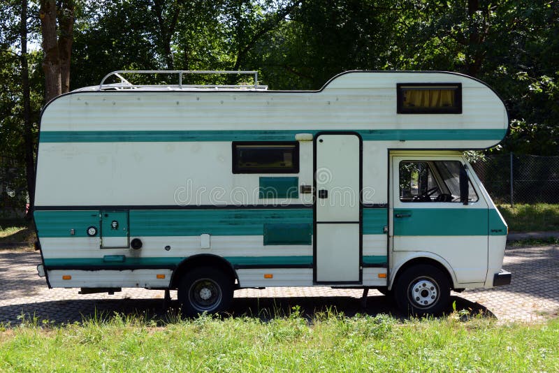Old German RV stock image. Image of camping, caravan - 137313393