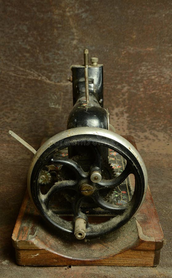 Old German Sewing Machine on a Sheet of Rusty Iron. Stock Photo - Image ...