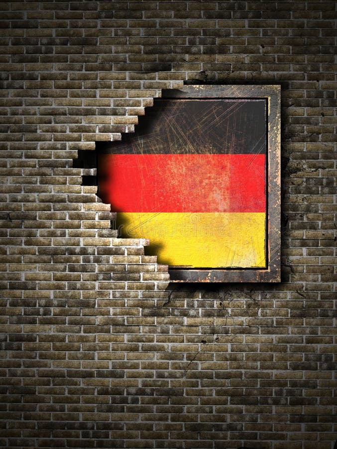 Old Germany Flag in Brick Wall Stock Illustration - Illustration of ...