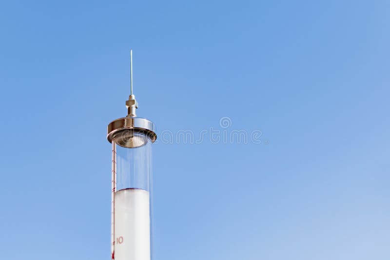 An Old Glass Syringe with a Needle Stock Image - Image of retro ...