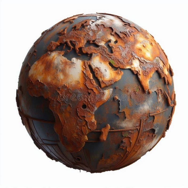 The globe of rusty world stock illustration. Illustration of iron ...