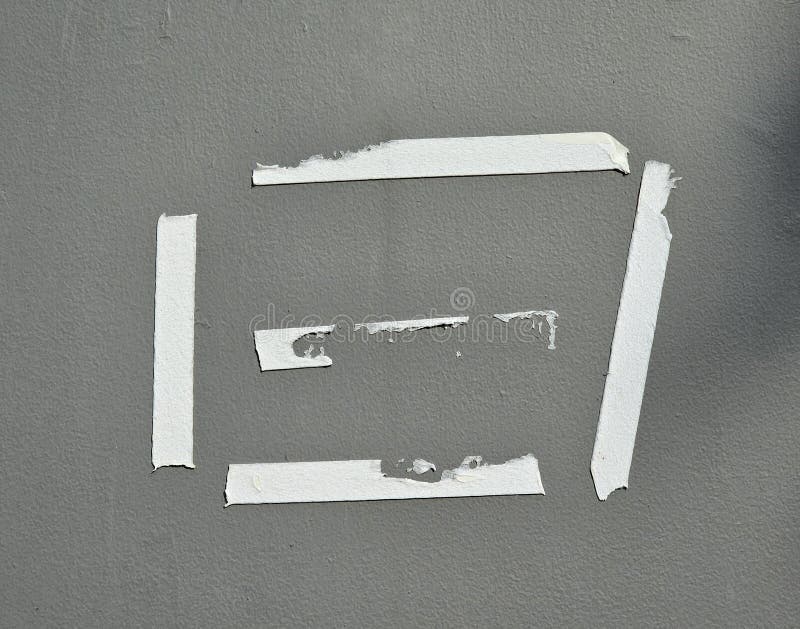 Old Glue Tape Marks on the Gray Wall Stock Image - Image of frame ...