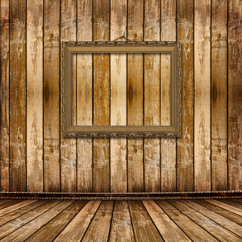 Old Gold Frames Victorian Style on the Wall Stock Illustration ...
