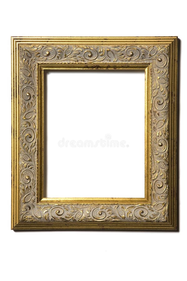Gold Square Frame, Golden Border, Framework, Banner, Metal Glowing Thin ...