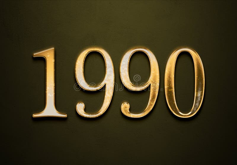 Old Gold Effect of 1921 Number with 3D Glossy Style Mockup. Stock Photo ...