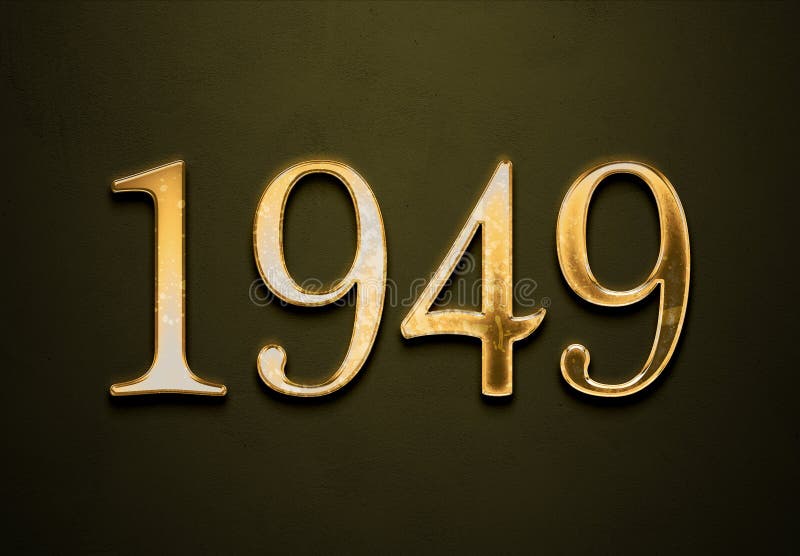 Old Gold Effect of 1949 Number with 3D Glossy Style Mockup. Stock Image ...
