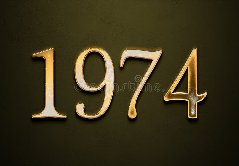 Old Gold Effect of 1923 Number with 3D Glossy Style Mockup. Stock Image ...
