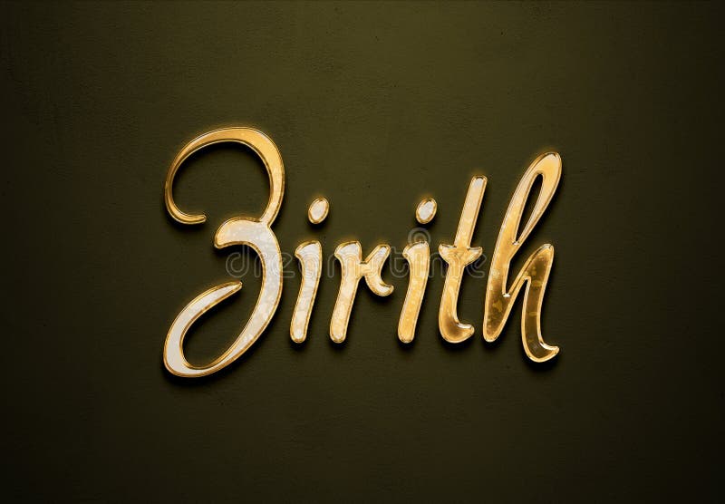Old Gold Text Effect of Name Zirith with 3D Glossy Style Mockup. Stock ...
