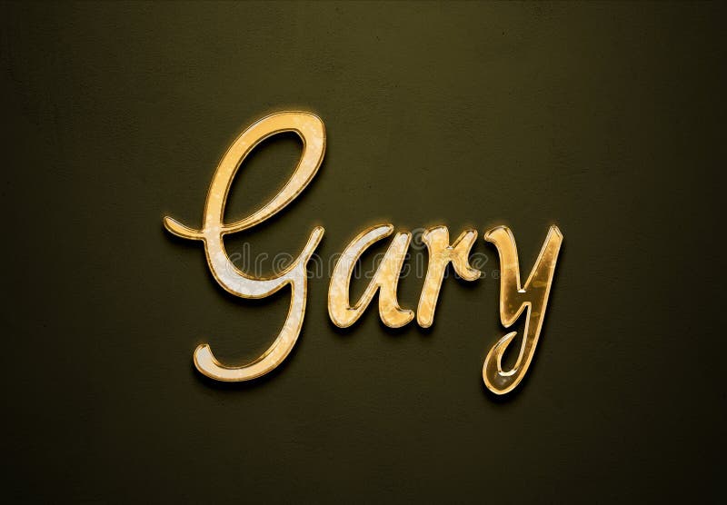 Old Gold Text Effect of Name Gary with 3D Glossy Style Mockup. Stock ...