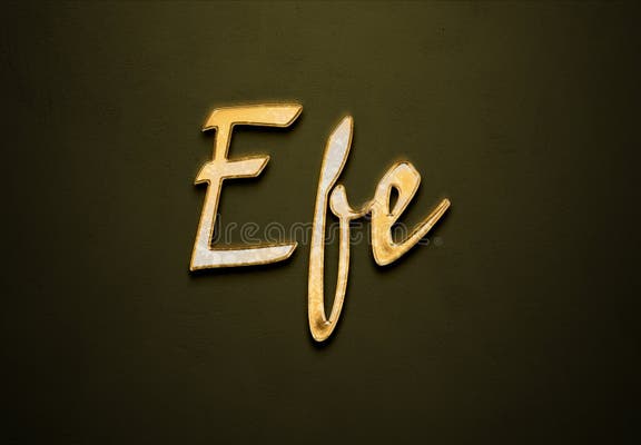 Old Gold Text Effect of Name Efe with 3D Glossy Style Mockup. Stock ...