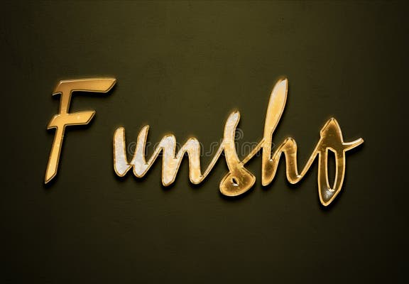 Old Gold Text Effect of Name Funsho with 3D Glossy Style Mockup. Stock ...