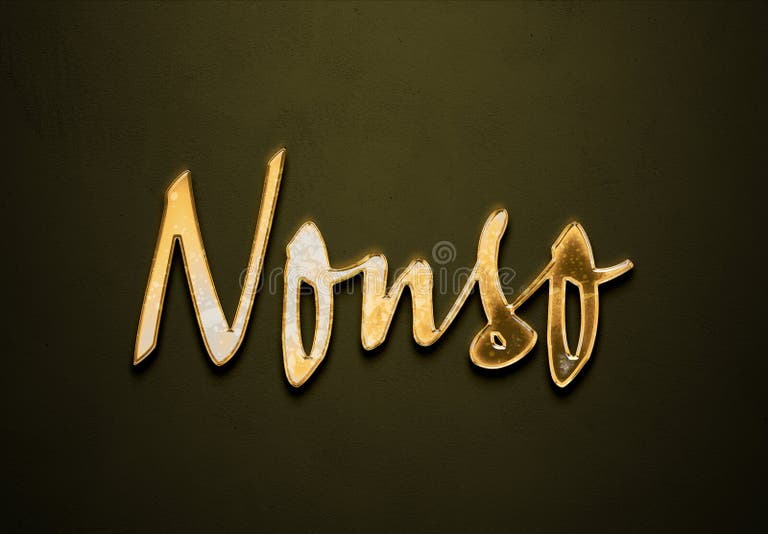 Old Gold Text Effect of Name Nonso with 3D Glossy Style Mockup. Stock ...