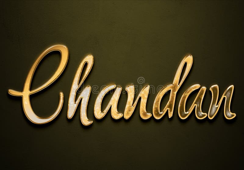 Old Gold Text Effect of Name Chandan with 3D Glossy Style Mockup. Stock ...