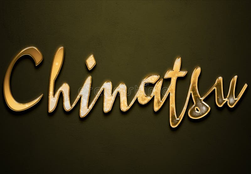 Old Gold Text Effect of Name Chinatsu with 3D Glossy Style Mockup ...