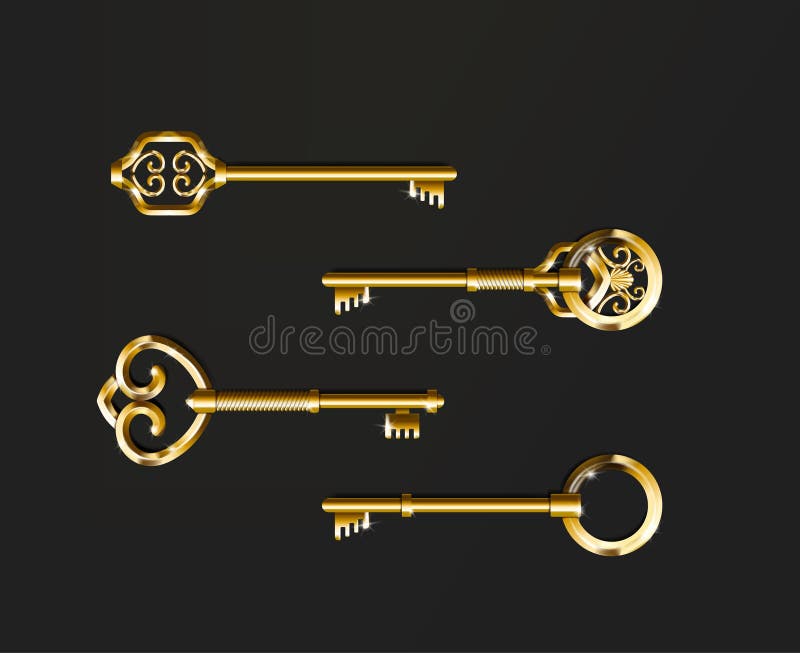 Old Golden Keys. Vintage Keys Stock Vector - Illustration of success ...