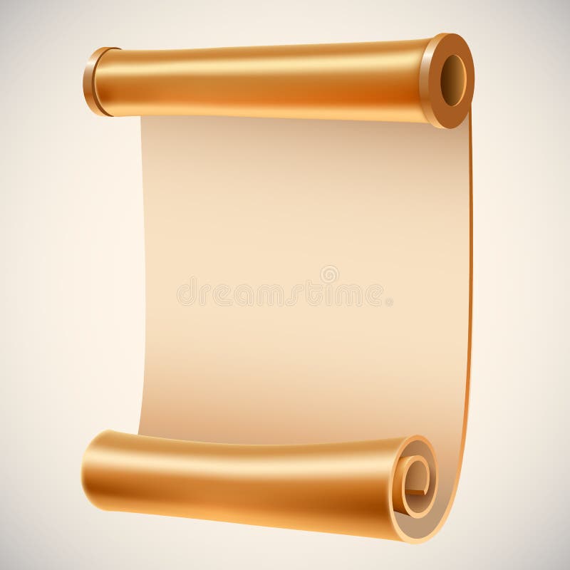 Old Golden Manuscript. Ancient Scroll Icon Stock Vector - Illustration ...