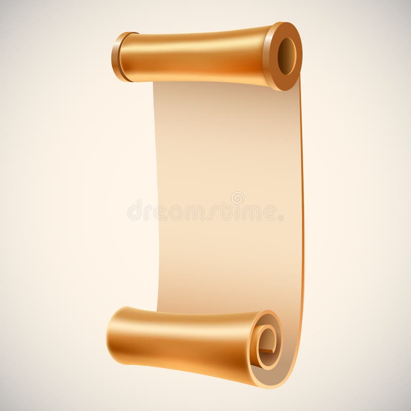 Old Golden Manuscript. Ancient Empty Scroll Stock Vector - Illustration ...