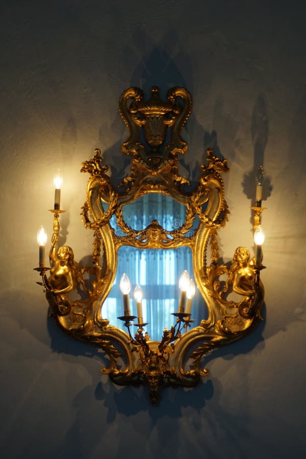 Old golden mirror stock photo. Image of design, frame - 123735030