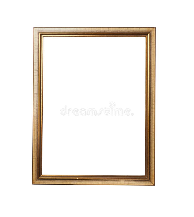 Old Golden Vintage Photo Frame on a White Background, Space for Your ...