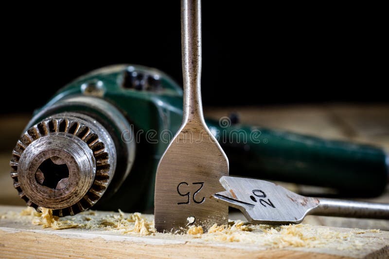 Old Good Carpentry, Tools Drill Bit. Wooden Carpentry Table and Stock ...