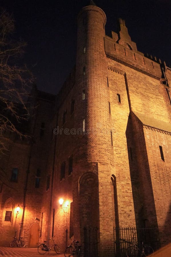 Old Gothic building stock photo. Image of gothic, night - 49616046