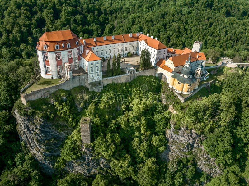 Aerial Panorama View of the Thaya River Curving at Vranov Nad Dyji with ...