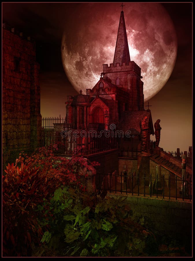 Old gothic crypt stock illustration. Illustration of shrub - 44619402