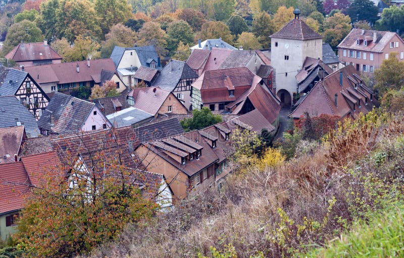 Old Gothic town, Alsace stock image. Image of building - 26327687