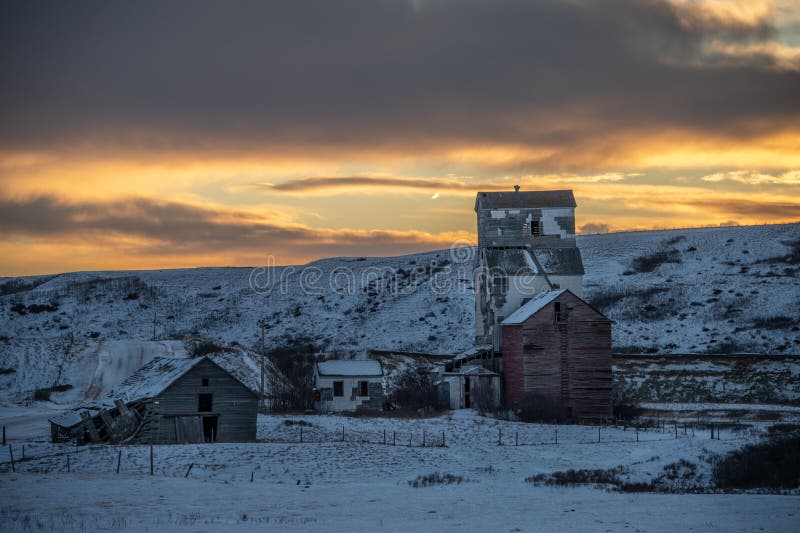Old Grain Company Elevator in Sharples Stock Image - Image of ...