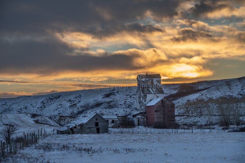Old Grain Company Elevator in Sharples Stock Image - Image of ...