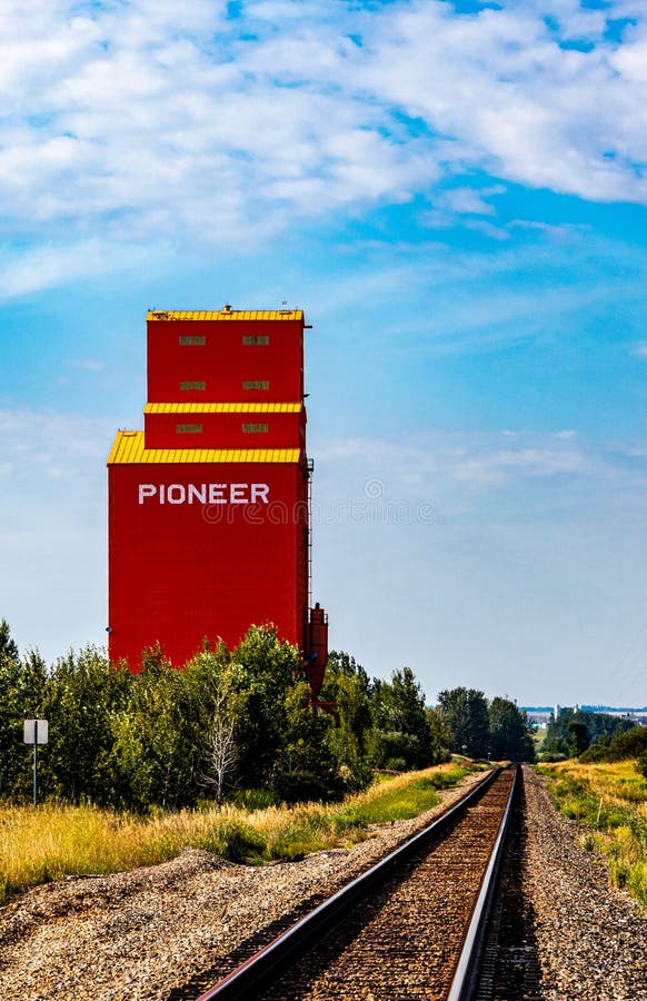 Old Grain Elevator on the Edge of Town Olds Alberta Canada Stock Image ...