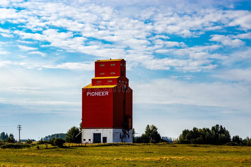 Old Grain Elevator on the Edge of Town Olds Alberta Canada Stock Photo ...