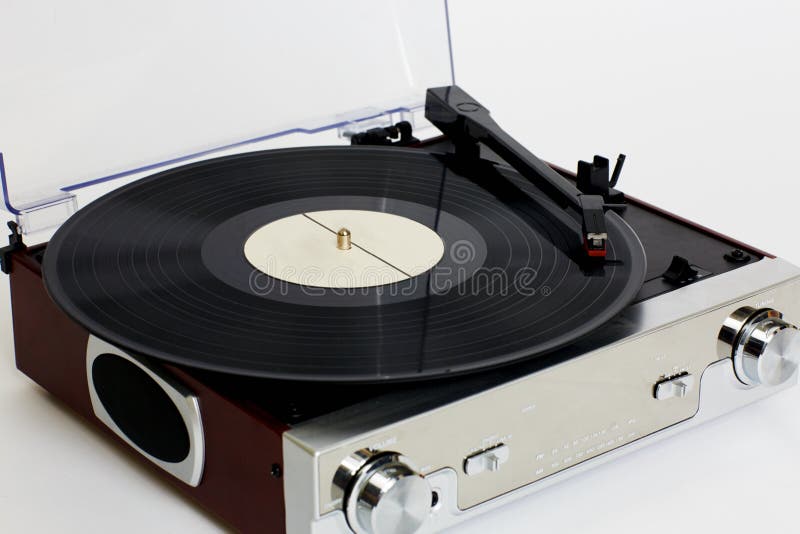 Old Gramophone with Disk on it Stock Image - Image of gramophone, label ...