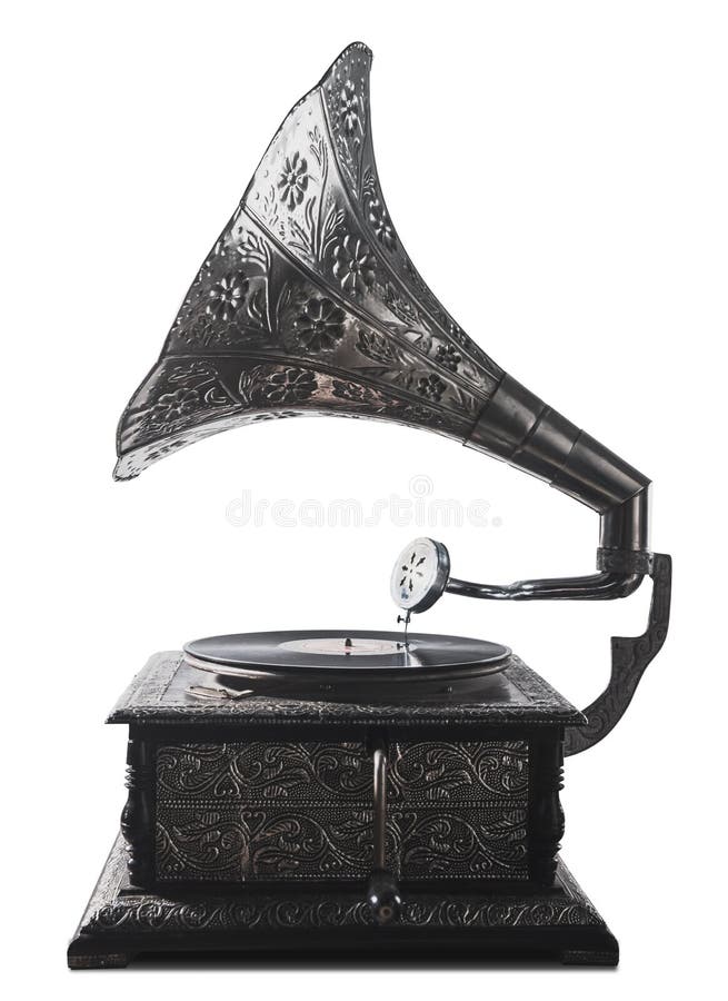 Gramophone on a White Background Stock Photo - Image of ancient ...
