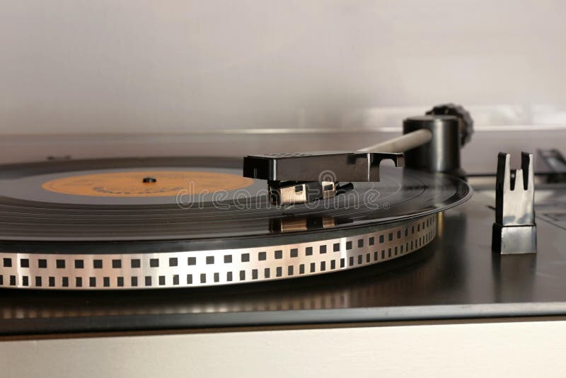 Old Gramophone Turntable with Disc Stock Image - Image of spinning ...