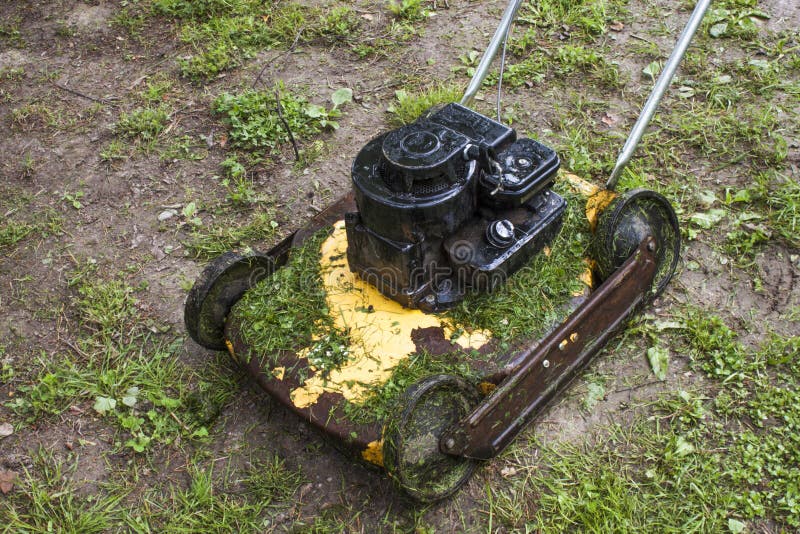Old grass cutter stock photo. Image of green, lawnmower - 58492294