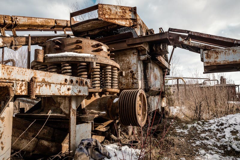 An Old Gravel Quarry. Mining and Quarrying Equipment Stock Photo ...