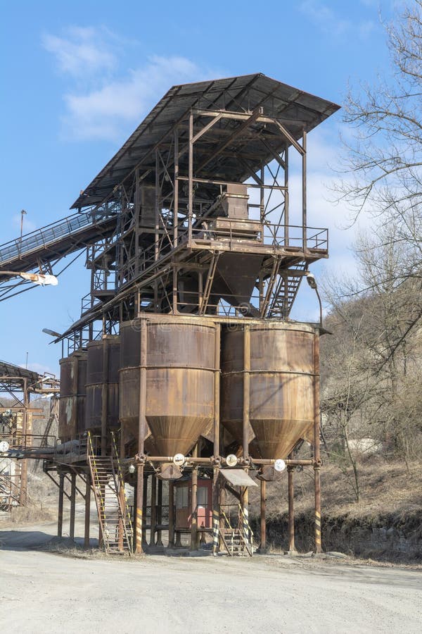 An Old Gravel Quarry. Mining and Quarrying Equipment Stock Image ...